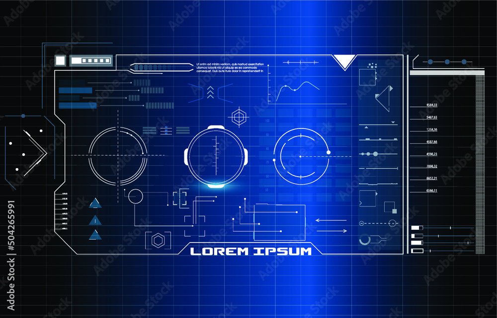 Futuristic Vector HUD Interface Screen Design. Digital callouts titles ...