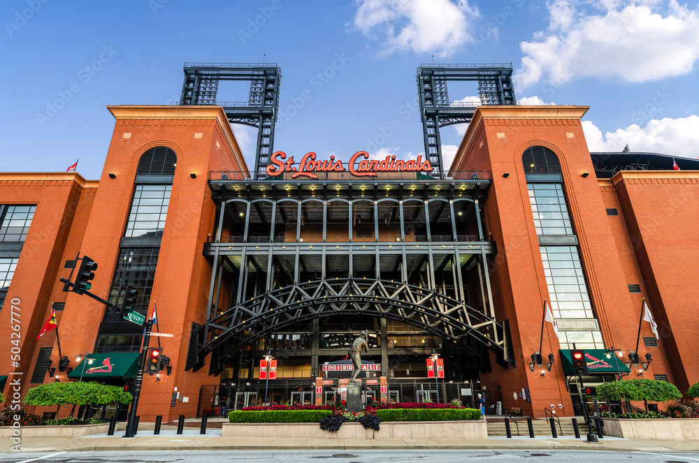 ST. LOUIS, MO - AUGUST 10, 2018: Busch Stadium is home to the St. Louis ...
