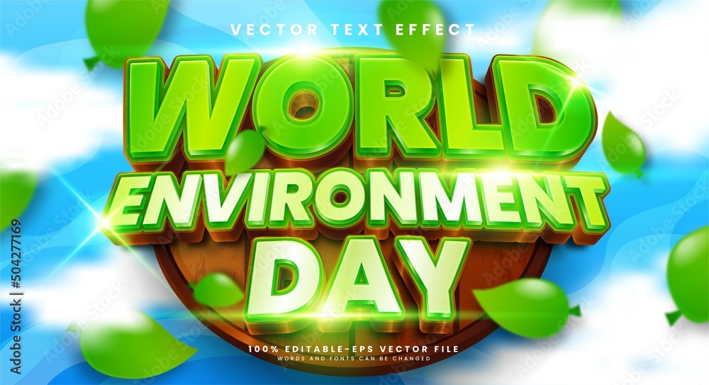 World environment day editable text effect suitable to celebrate the ...
