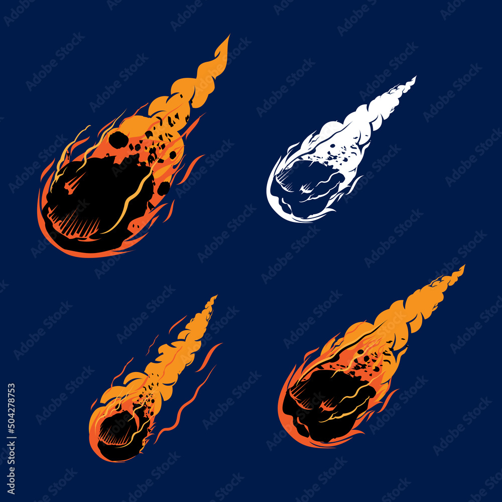 Meteorite objects illustration can be used for design element or any ...
