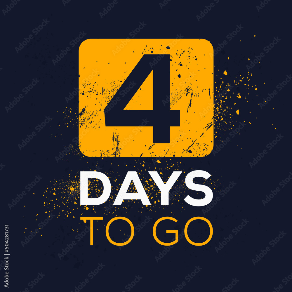 4 Days Countdown left, vector illustration. Stock Vector | Adobe Stock