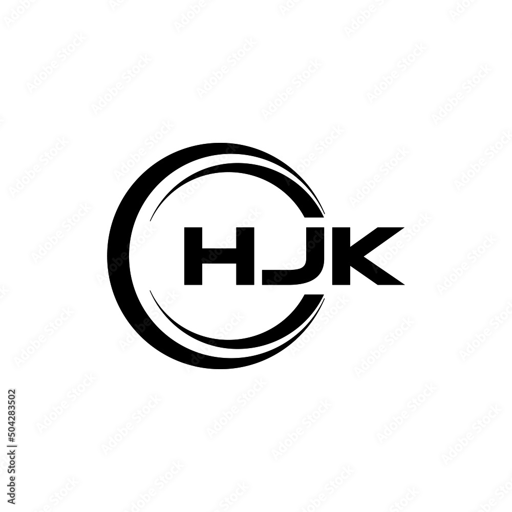 HJK letter logo design with white background in illustrator, vector ...
