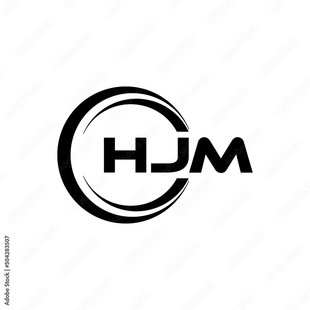 HJM letter logo design with white background in illustrator, vector ...