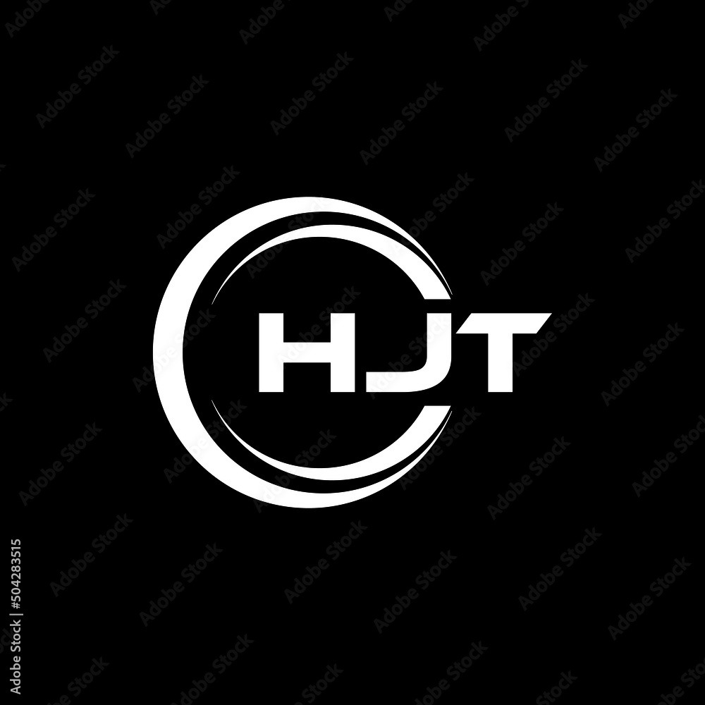 HJT letter logo design with black background in illustrator, vector ...