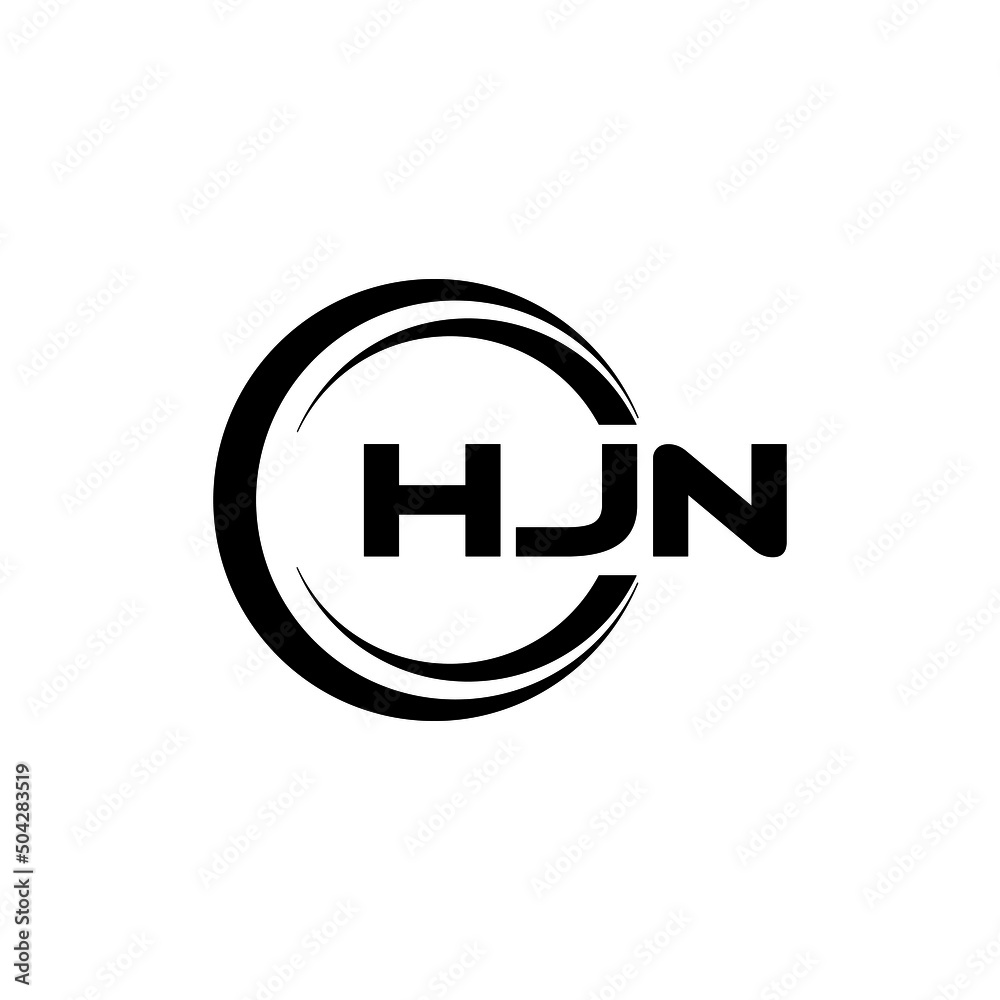 HJN letter logo design with white background in illustrator, vector ...