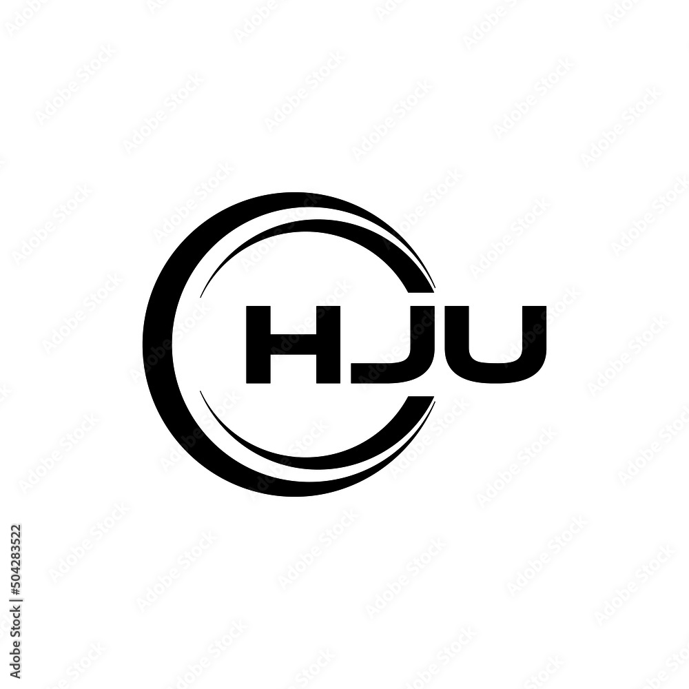 HJU letter logo design with white background in illustrator, vector ...