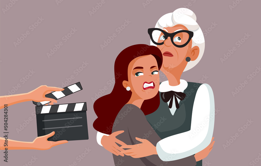 Actresses Filming a Soap Opera Tv Show Vector Cartoon Illustration ...
