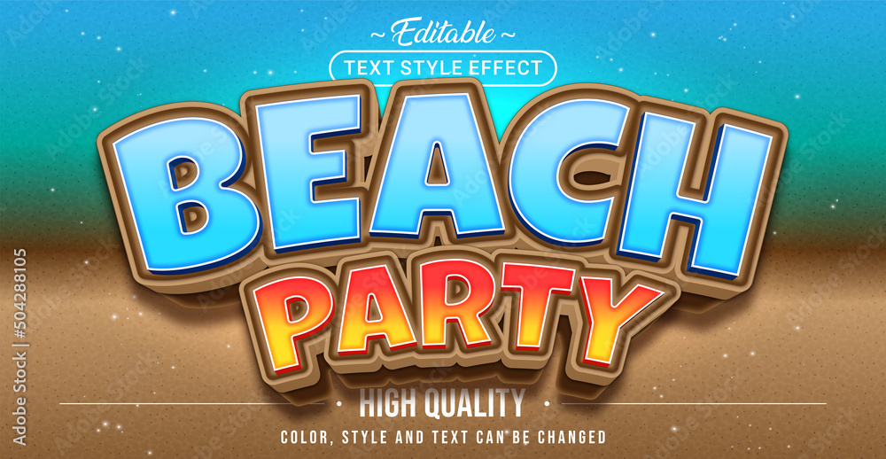 Editable text style effect - Beach text style theme. Stock Vector ...