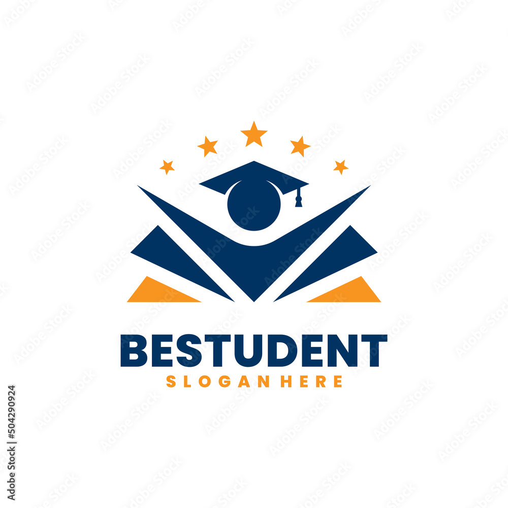 Best student with book logo vector. Education logo template design ...
