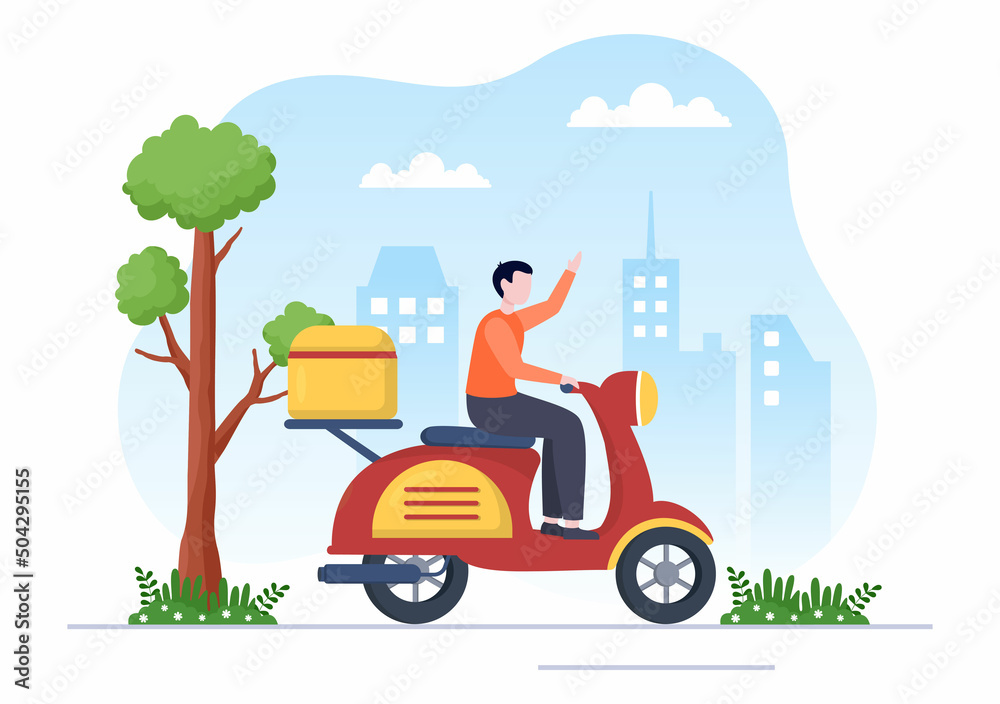 Food Delivery Service App on a Tracking Smartphone to Order Ready Meals ...