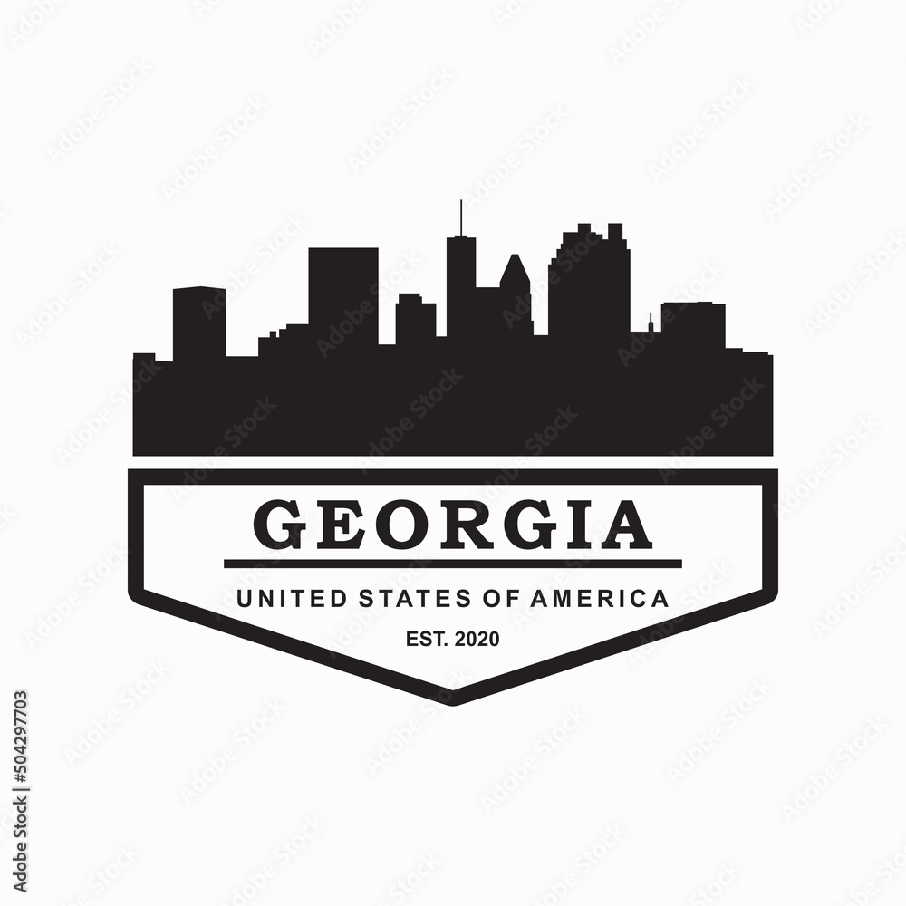 georgia skyline silhouette vector logo Stock Vector | Adobe Stock