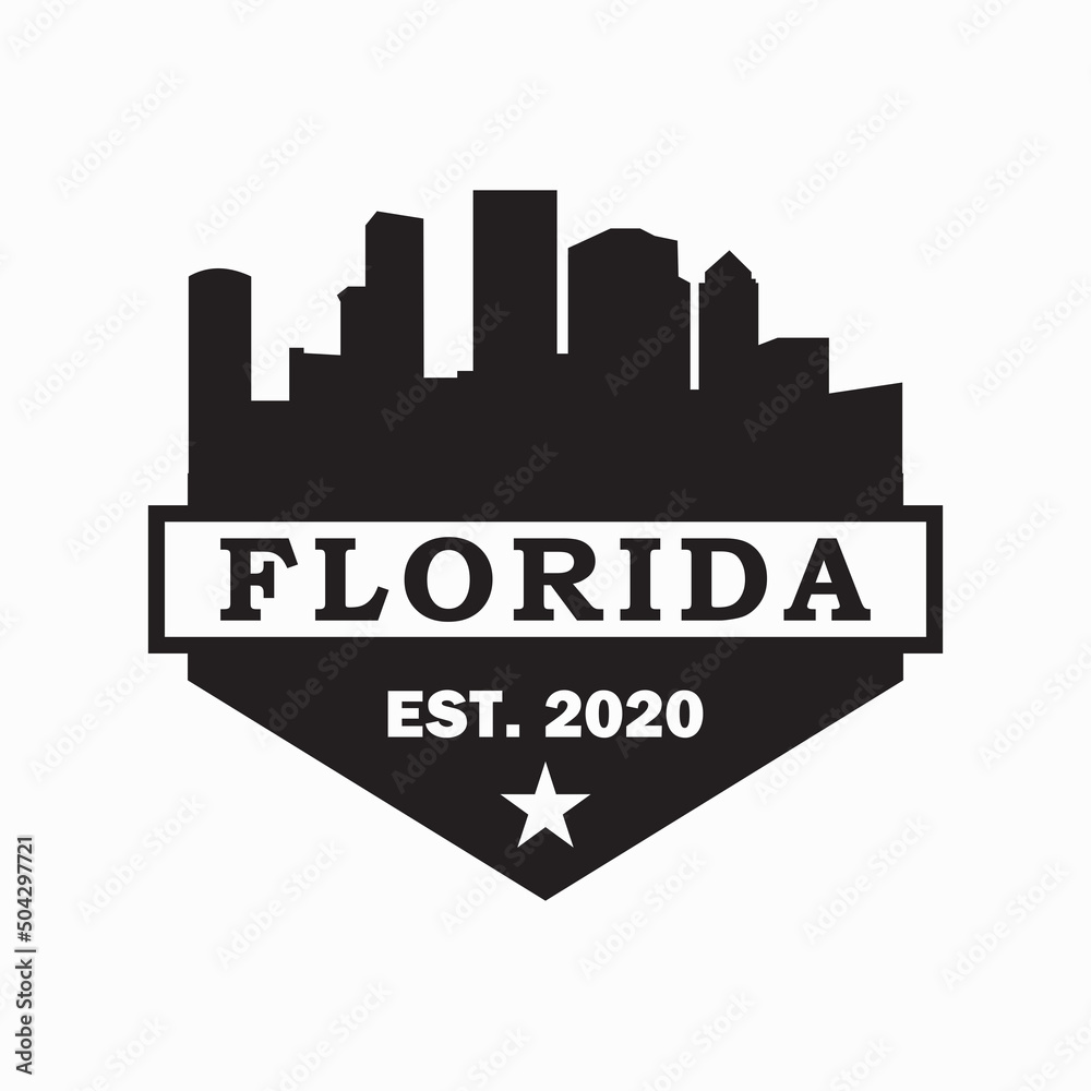 florida skyline silhouette vector logo Stock Vector | Adobe Stock