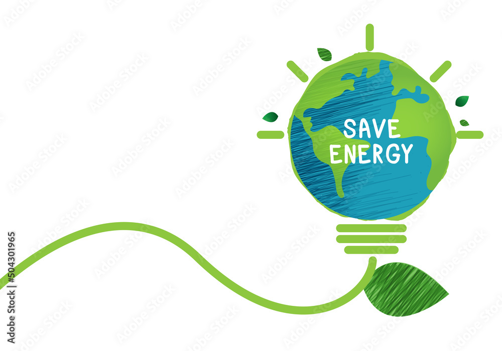 Energy saving eco lamp technology nature concept. think green ecology ...