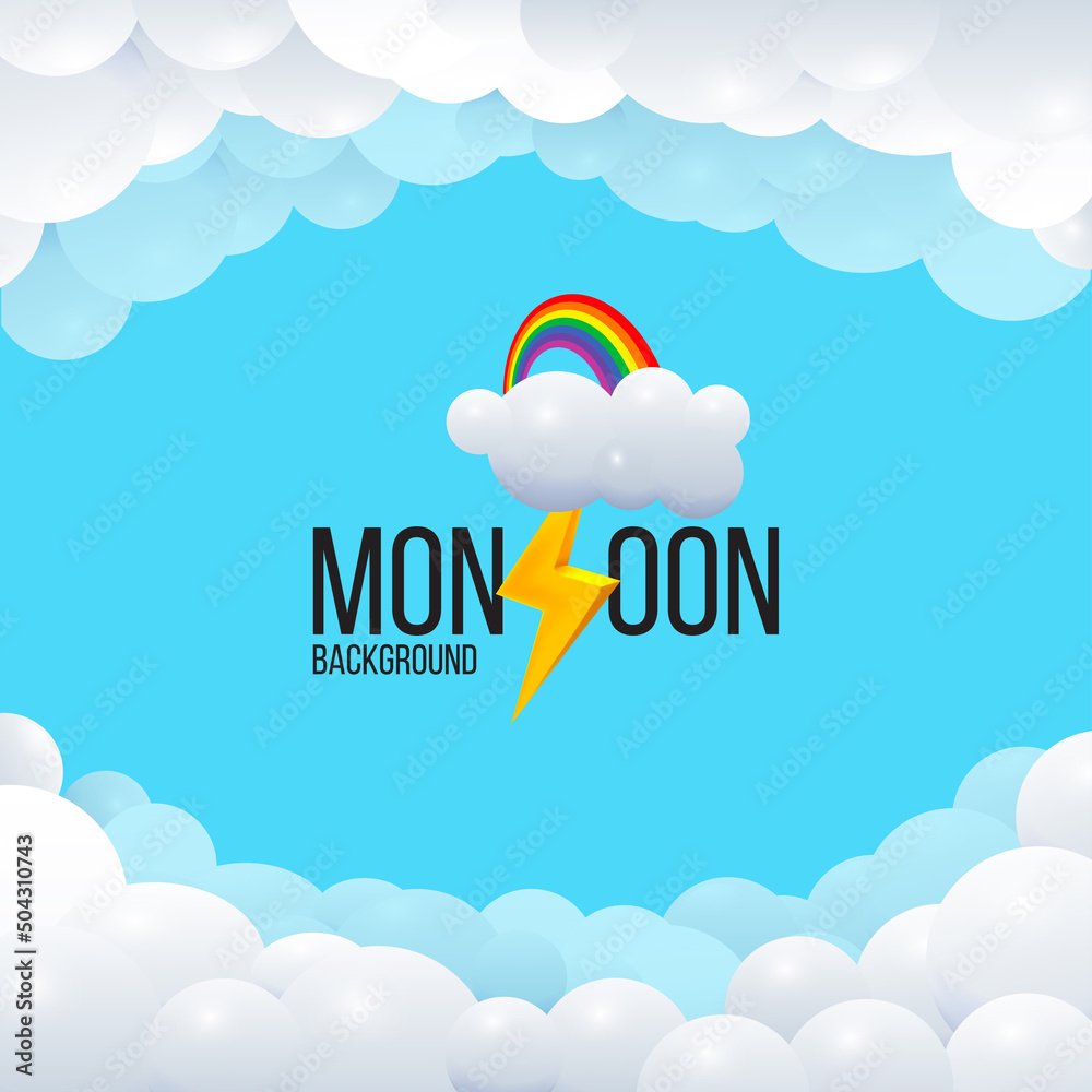 monsoon cloudy background for banner designs Stock Vector | Adobe Stock