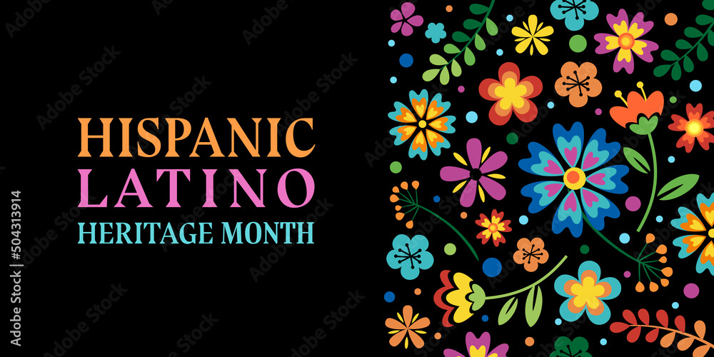 Hispanic latino heritage month. Vector web banner, poster, card for ...