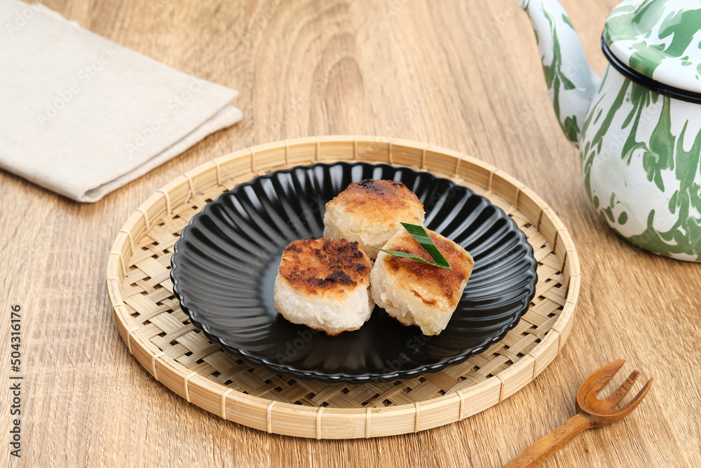 Wingko or Wingko Babat, a traditional Indonesian snack made from grated ...