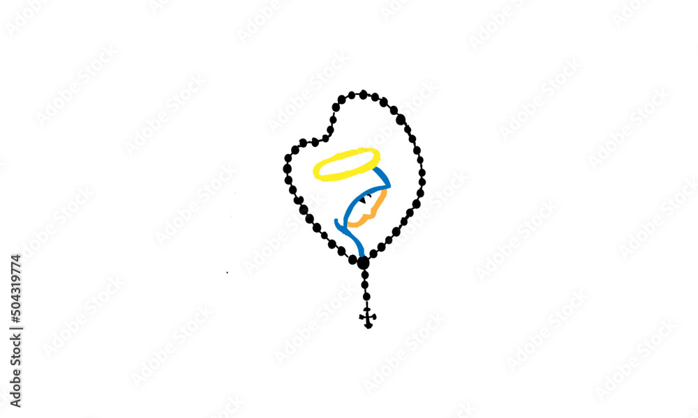Our Mother Mary Of The Holy Rosary Vector Designs for greetings, banner ...