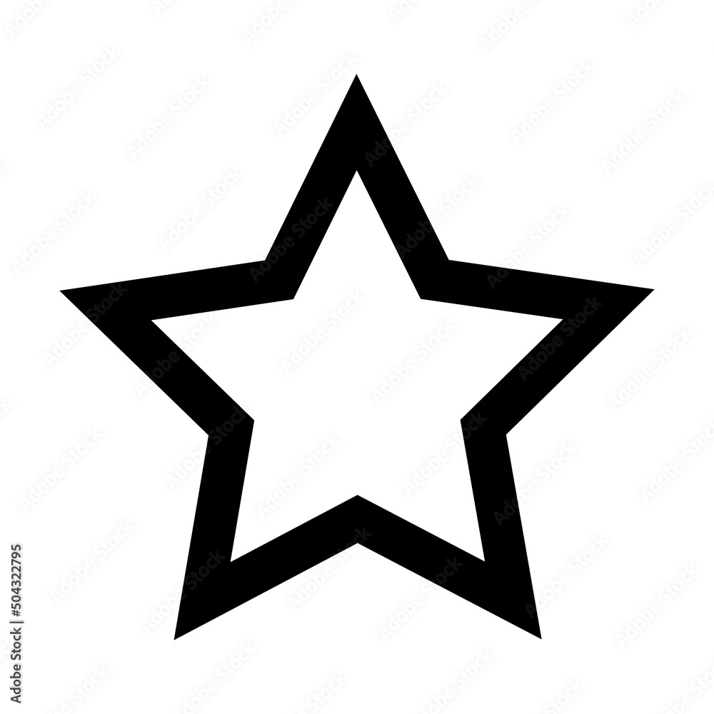 Star shape icon vector symbol outline stroke for creative graphic ...