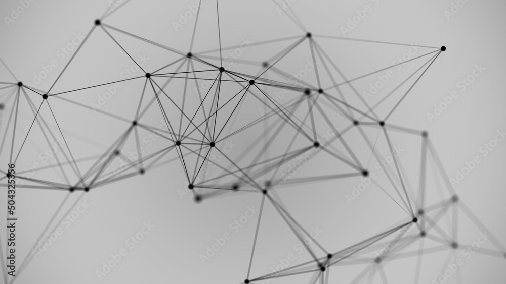 Network connection technology. Abstract grey background with points and lines. Digital ...