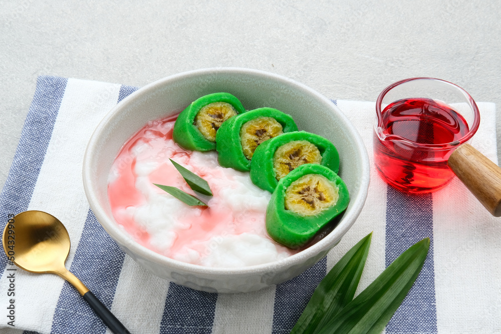 Es Pisang Ijo, traditional dessert from Makassar, South Sulawesi ...