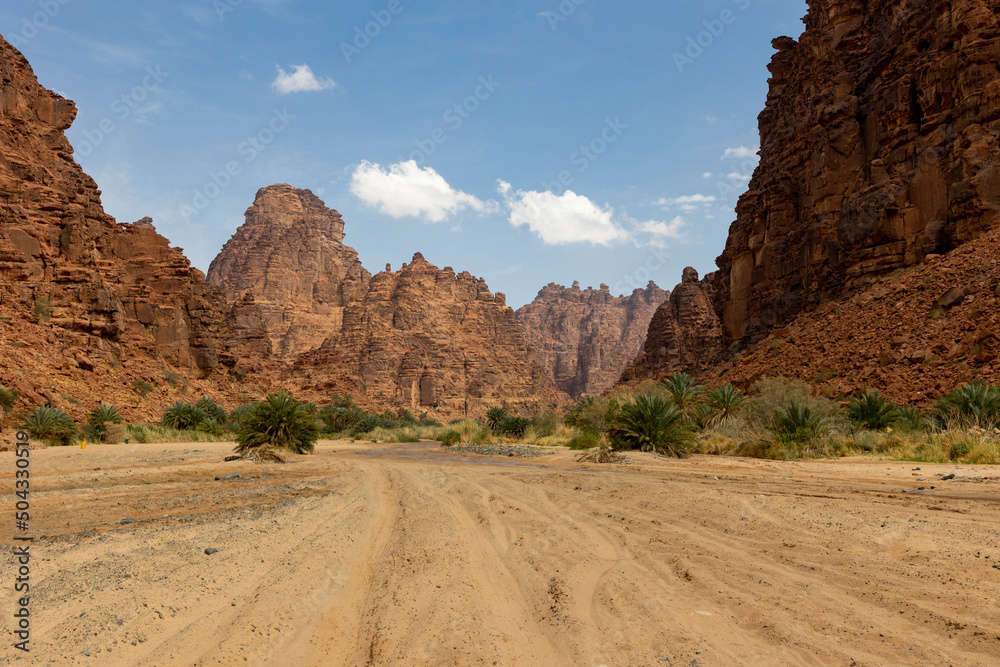 Wadi Al Disah valley views in Tabuk region of western Saudi Arabia ...