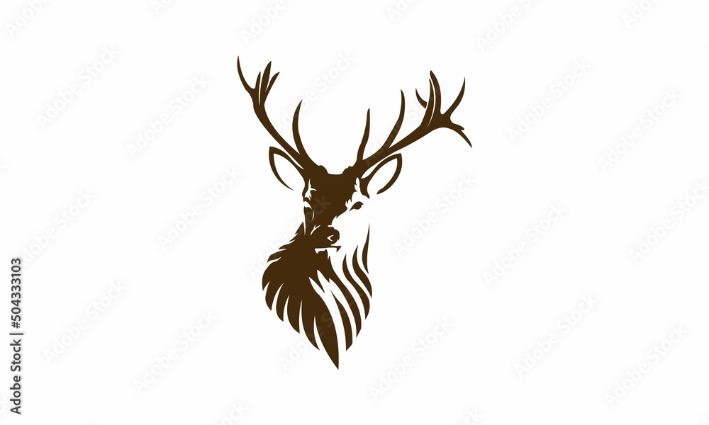 Stag Silhouette Stock Vector | Adobe Stock