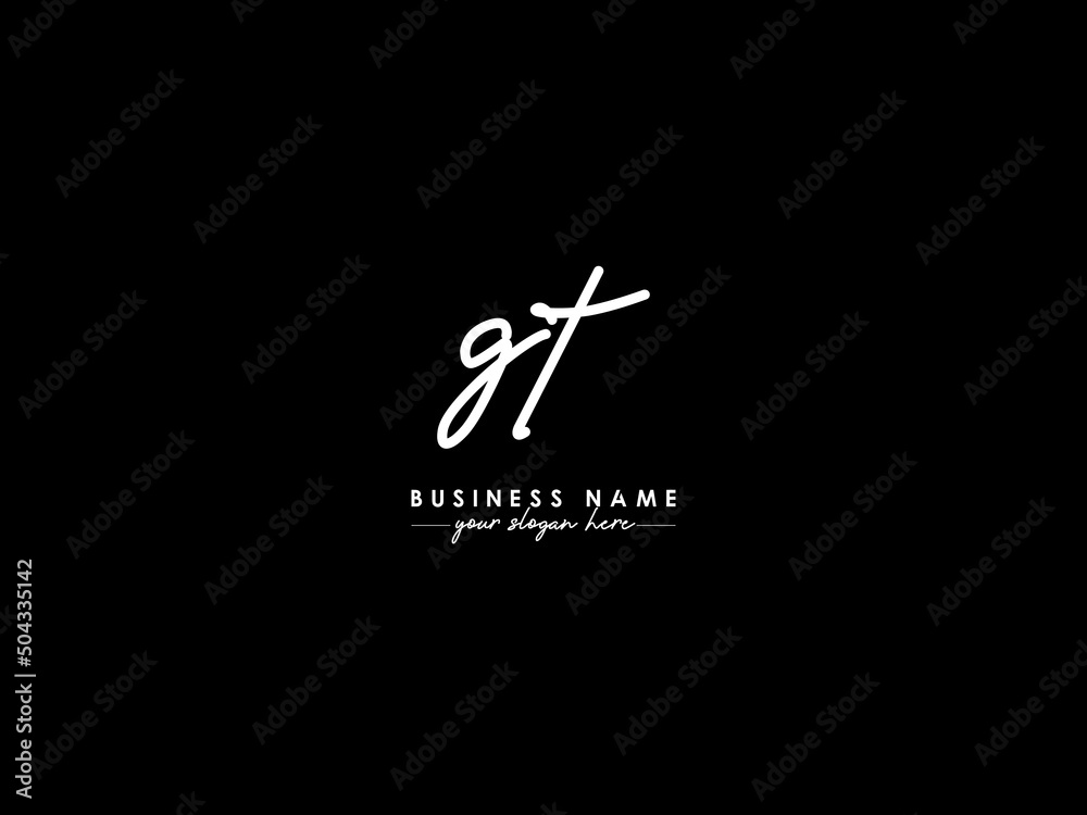Letter GT Signature Logo, Signature Gt tg Logo Icon Vector For Company ...
