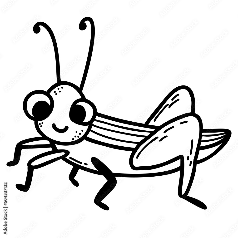 Grasshopper Black And White Clipart