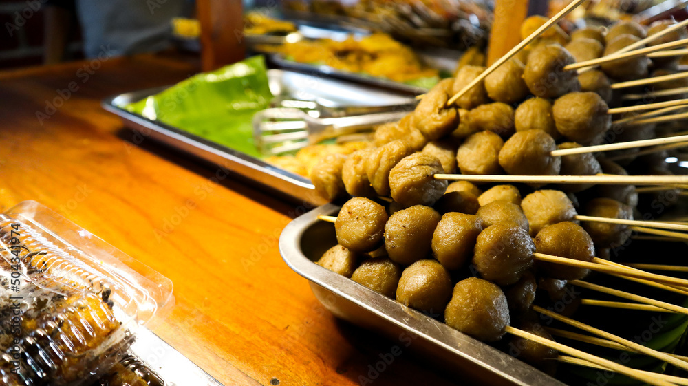 Foto de "sate pentol" menu from "angkringan" that sells various food ...