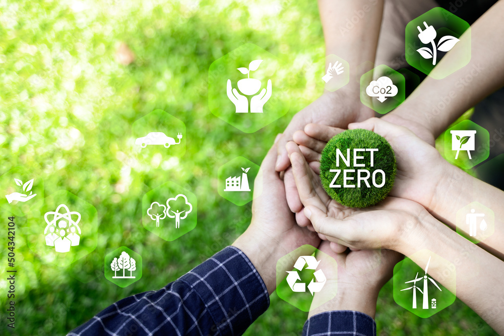 Net Zero and Carbon Neutral Concepts Net Zero Emissions Goals Weather ...