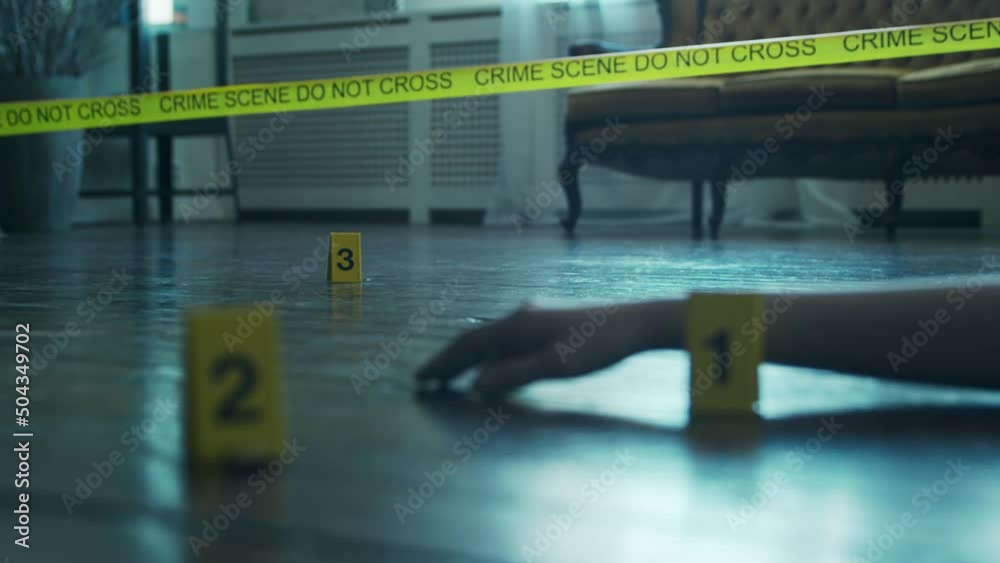 Closeup of a Crime Scene in a Deceased Person's Home. Dead man, Police ...
