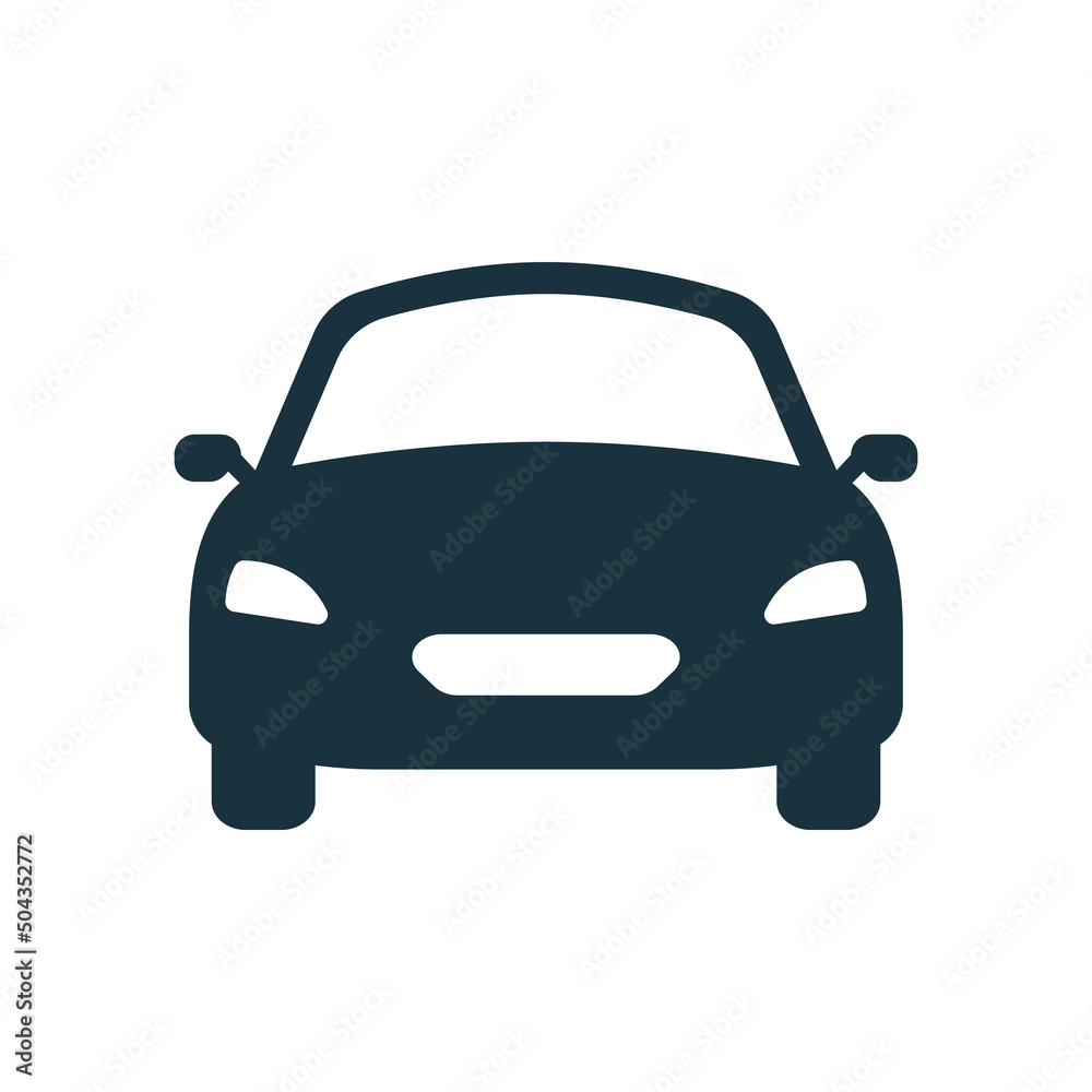 Black Car Silhouette Icon on White Background. Modern Shape of Auto ...
