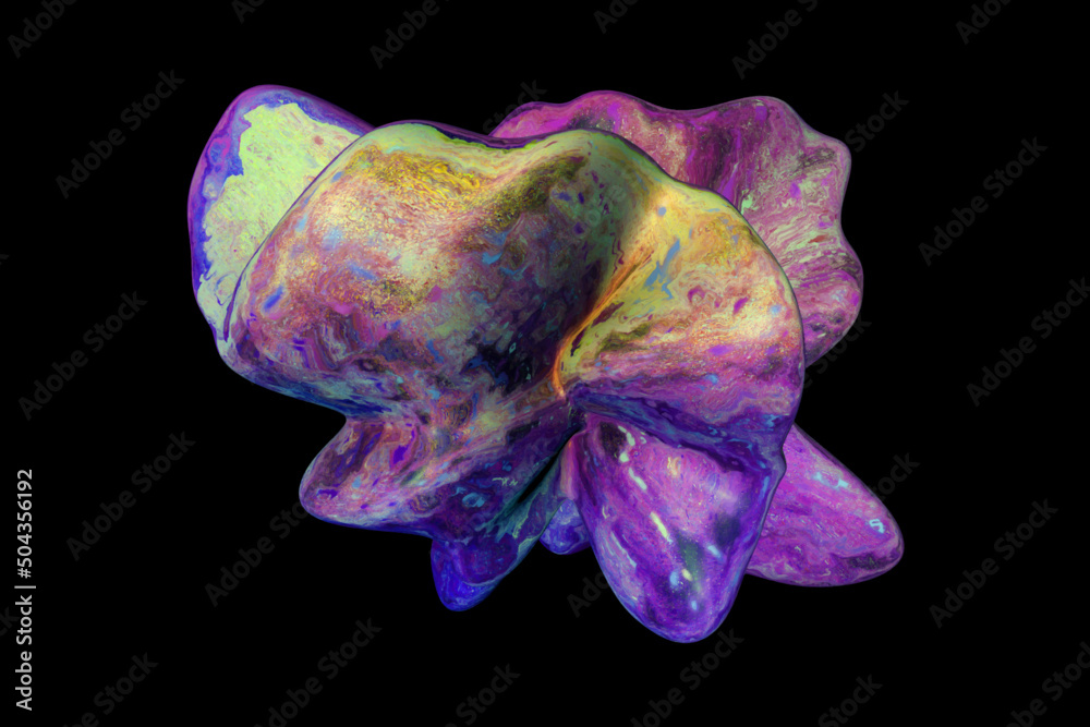 Abstract liquid object design. Fluid gradient shape composition for ...