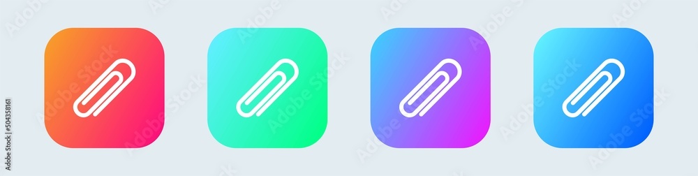 Office paper clip or email attachment line art icon for apps and ...
