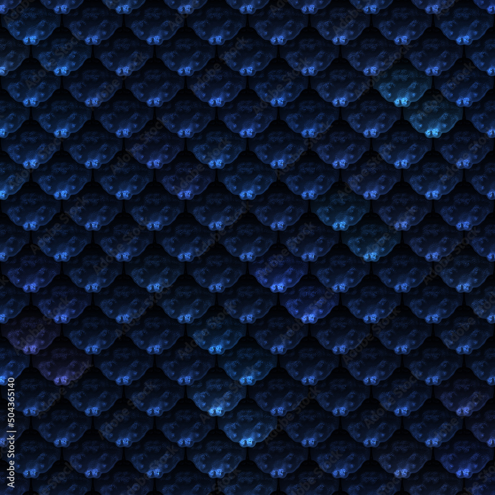 Seamless Fantasy Armour Texture. 3D illustration. Metallic pattern ...