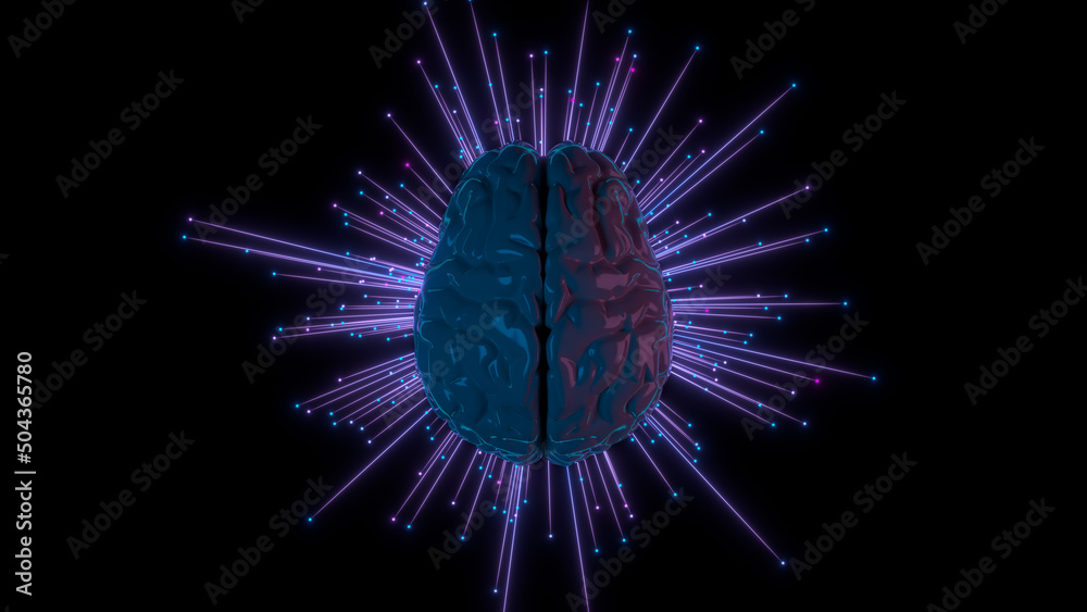 Abstract Human Brain activity visualization with traces and particles ...