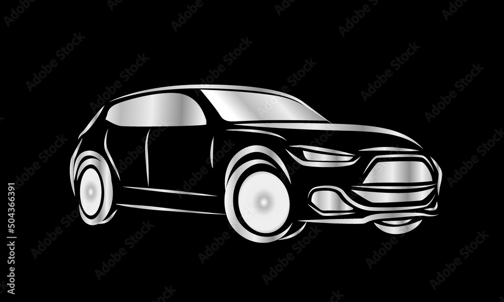 Sports car logo. Side view of supercar. Race car on plain background ...