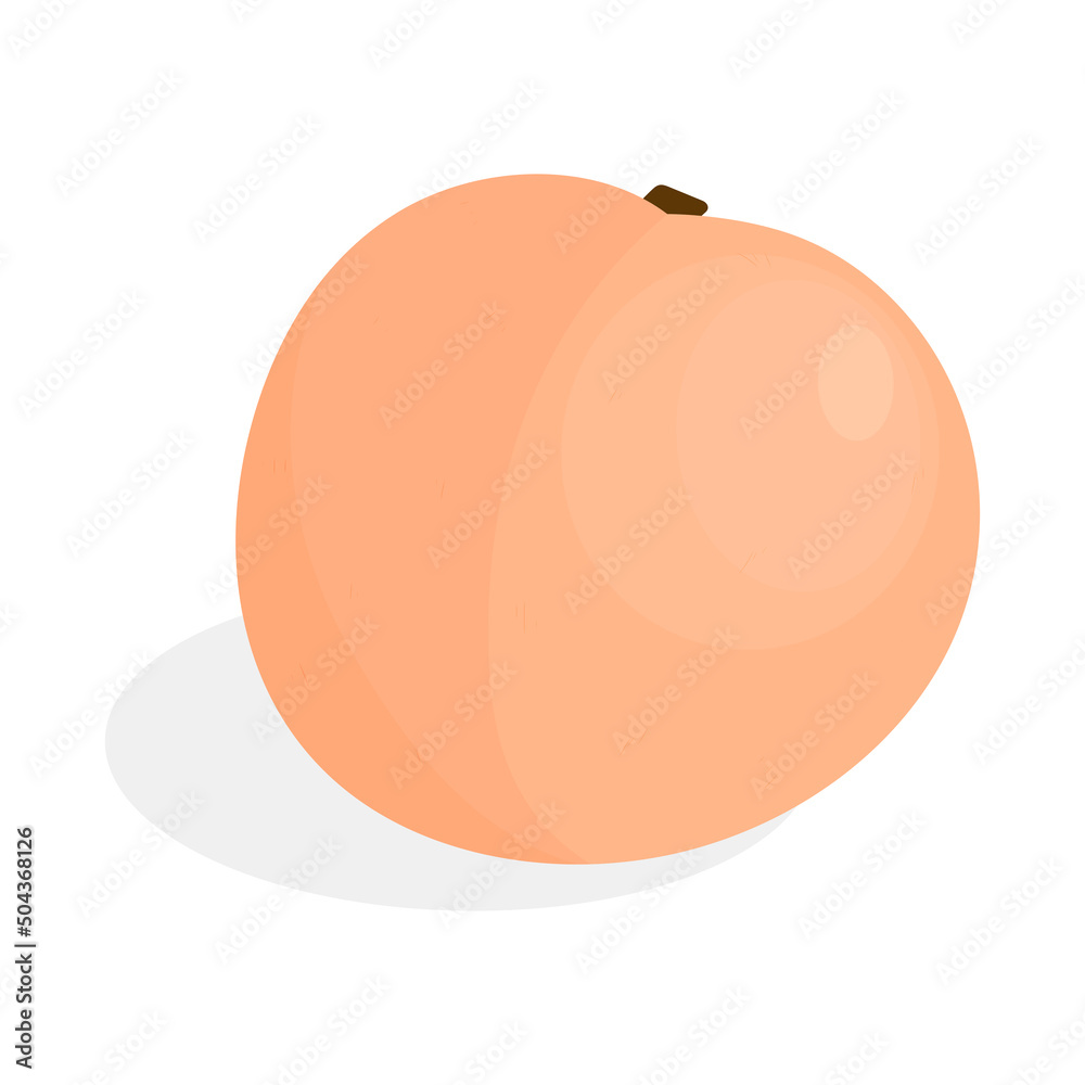 Cartoon peach vector illustration. Cartoon fruit isolated on white ...