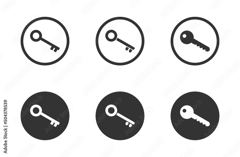 Key icon set. Vintage access key. Vector illustration. Stock Vector ...