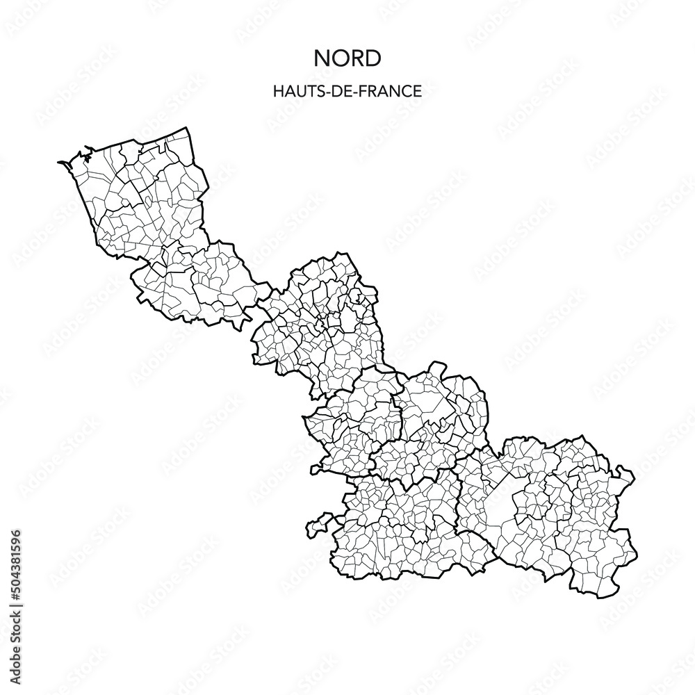 Vector Map of the Geopolitical Subdivisions of The Département Du Nord ...