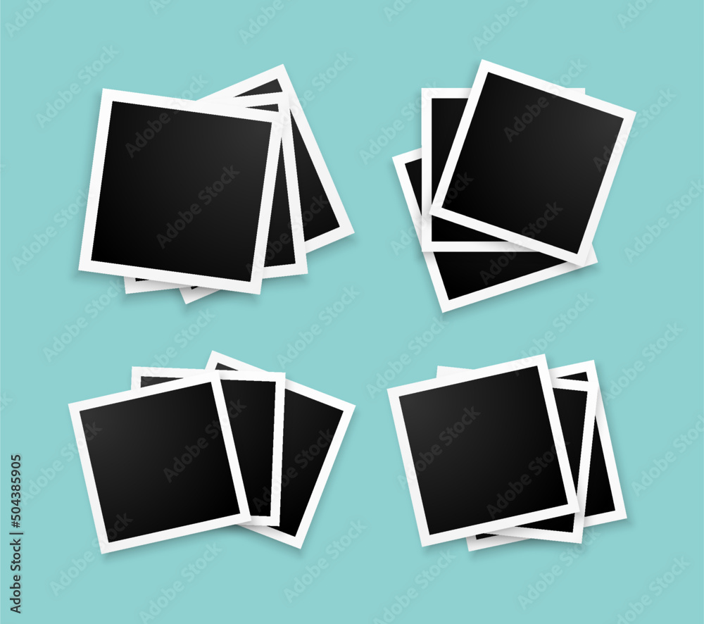 seven photo frames on transparent background design Stock Vector ...