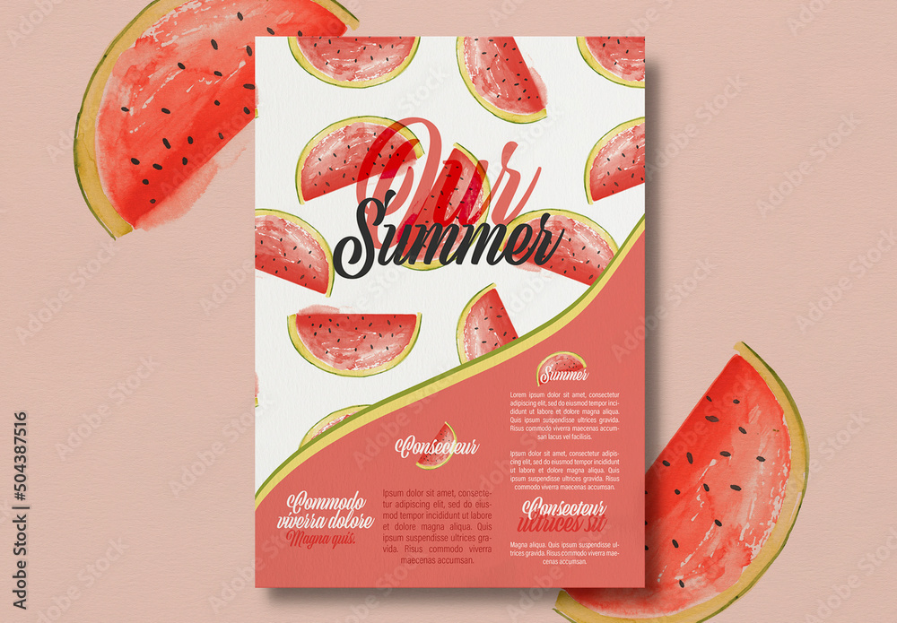 Poster Watermelon Summer Stock Template | Adobe Stock