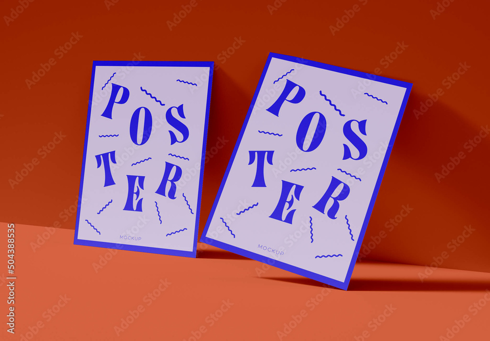 Two Standing Posters Mockup Stock Template | Adobe Stock