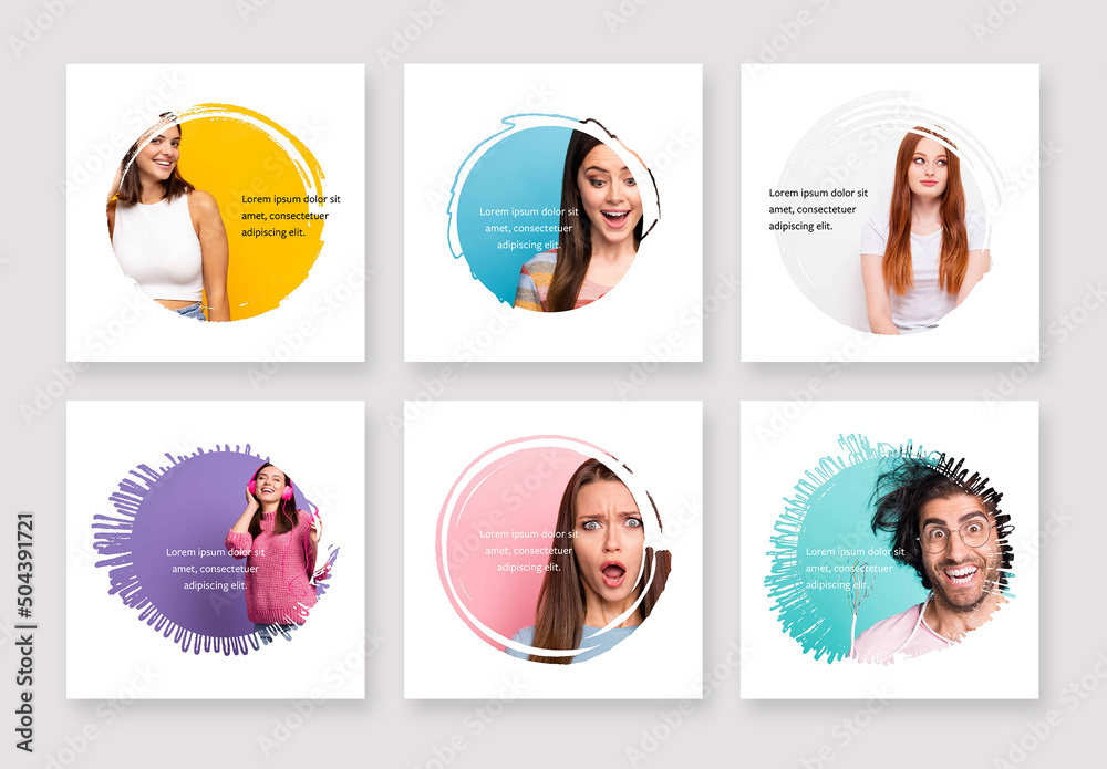 Creative Photo Placeholders for Social Media Posts Stock Template ...