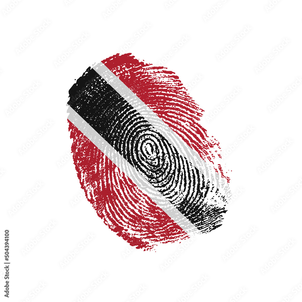 Human finger print in colors of national flag on white background ...
