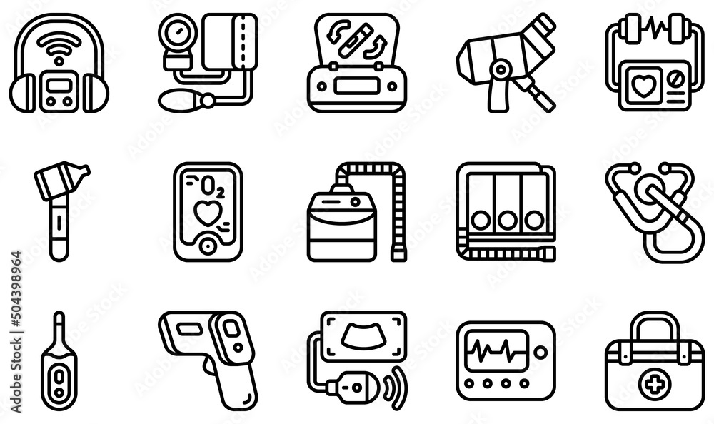 Set of Vector Icons Related to Medical Equipment. Contains such Icons ...