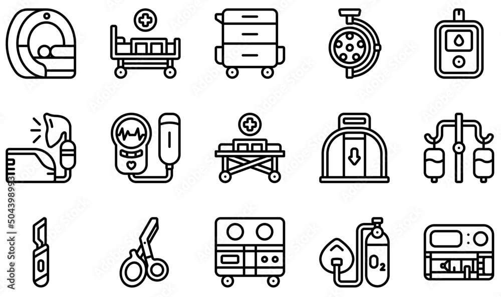Set of Vector Icons Related to Medical Equipment. Contains such Icons ...