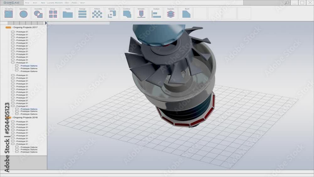 Computer CAD Software Mock-up Showing Design of Industrial Sustainable ...