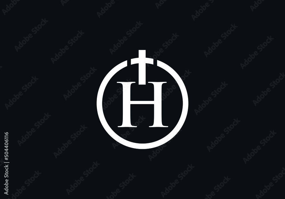 Religion church logo and symbol design vector with the letter H Stock ...