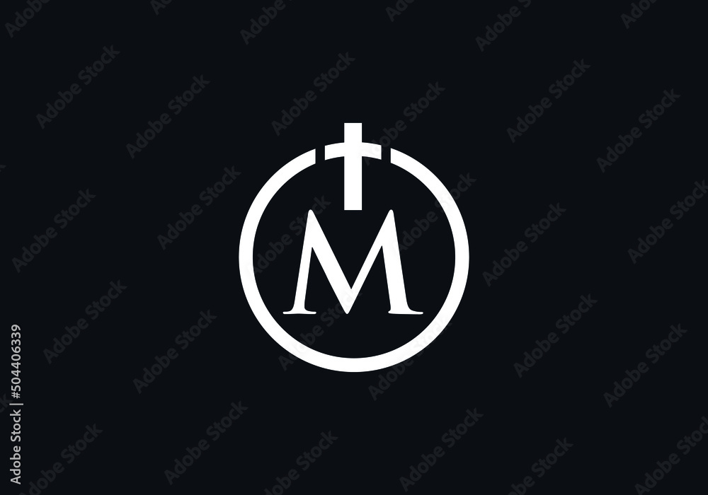 Religion church logo and symbol design vector with the letter M Stock ...